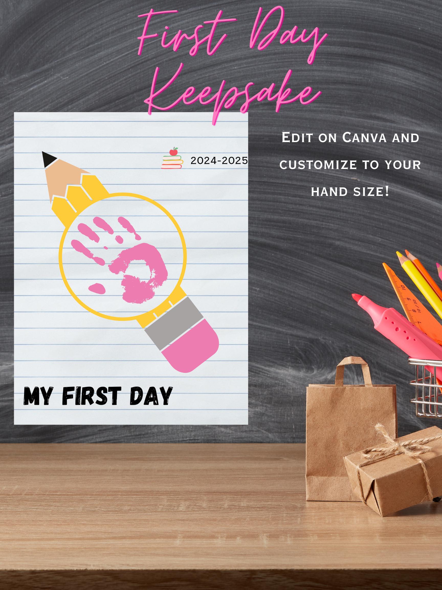 My First Day Handprint Poster | 18x24 Back-to-school Keepsake ...
