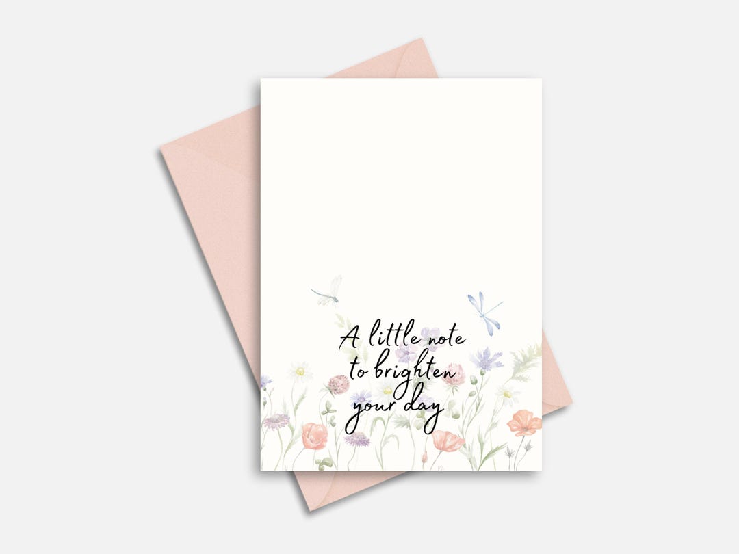A Little Note to Brighten Your Day” Card | Modern Floral Design ...