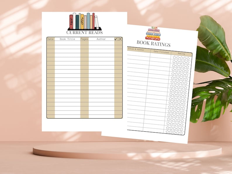 Printable Book Tracker and Reading Journal | Book Log and Reading List ...