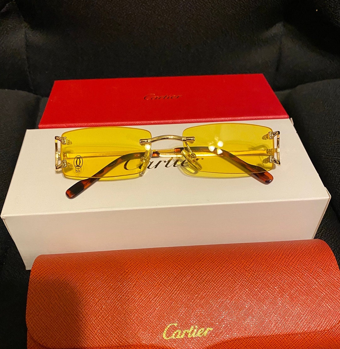 Cartier C-decor Sunglasses Yellow Lens - Etsy