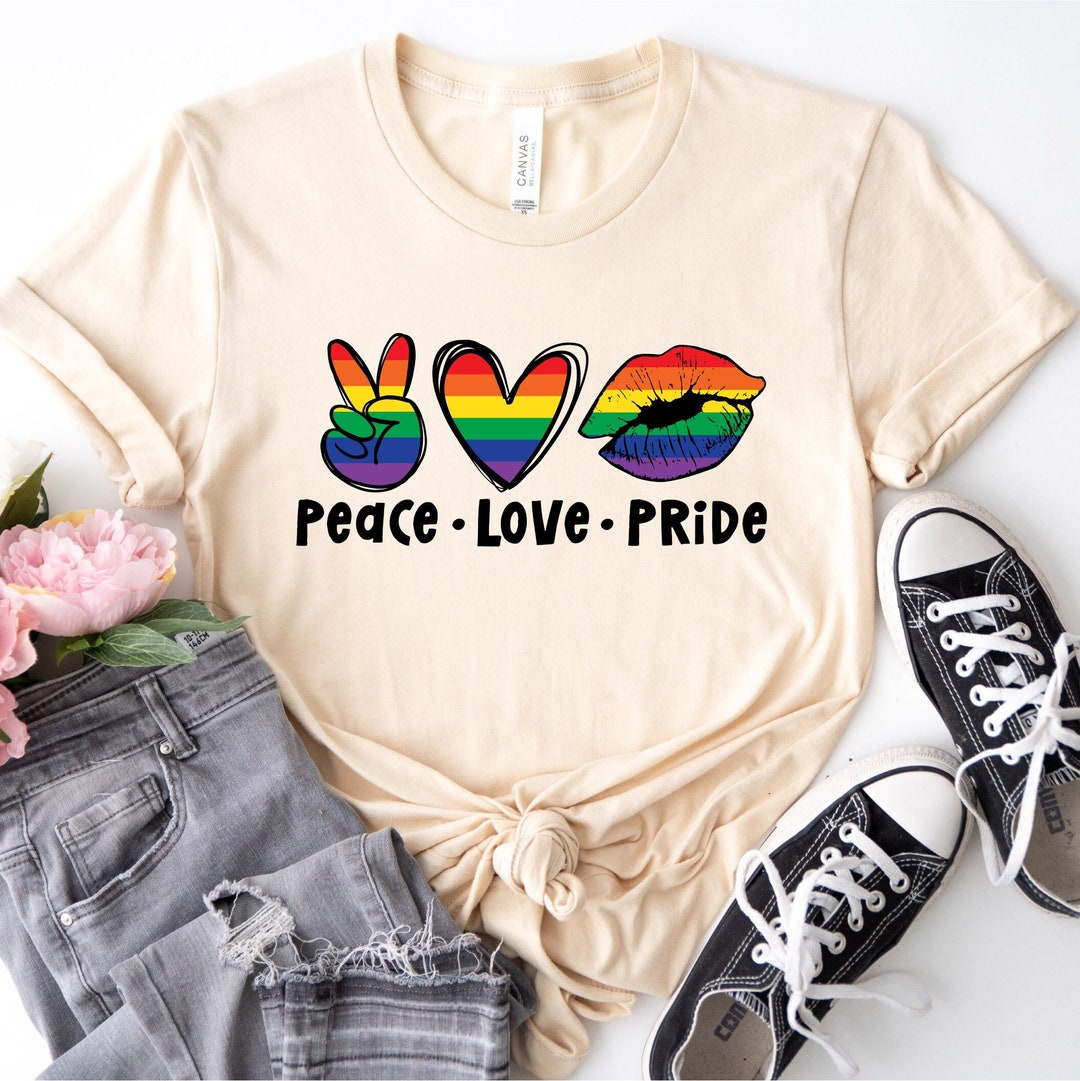 Peace Love Pride T-shirt, Pride Month Shirt, Rainbow Shirt, LGBTQ ...
