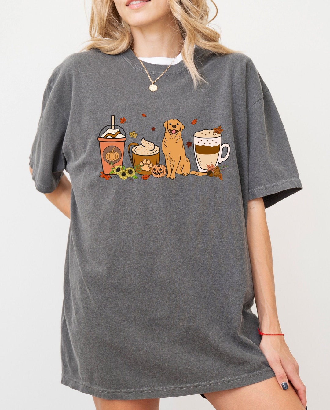 Comfort Colors Golden Retriever and Fall Shirt, Dog Lover Thanksgiving ...