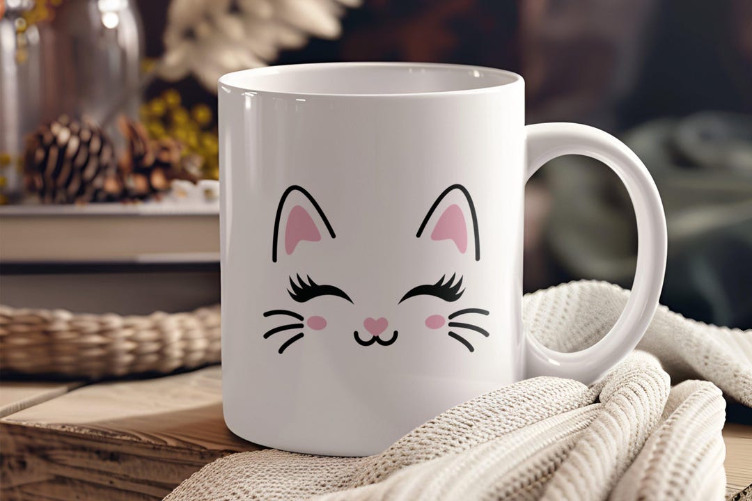 Cute Cat Face Mug, Adorable Kitty Design, Perfect Gift for Cat Lovers ...