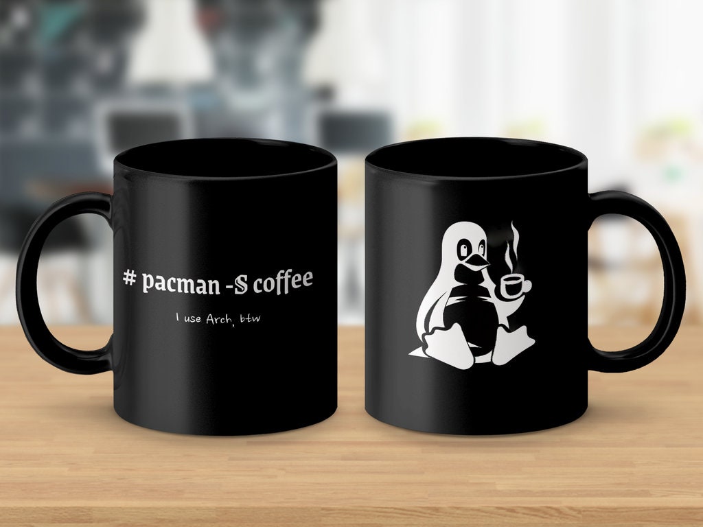 Arch Linux Penguin Coffee Mug, Programmer Gift, Geek Nerd Tech Humor ...