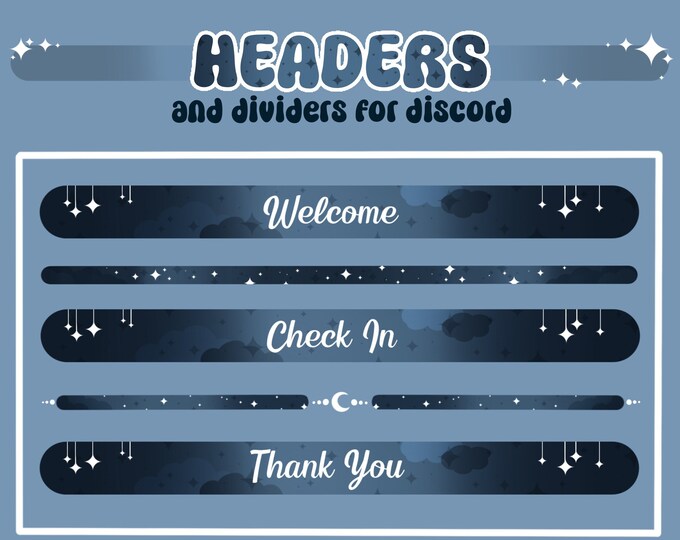Discord Headers and Dividers | Starry Night Theme | Cute and Aesthetic ...