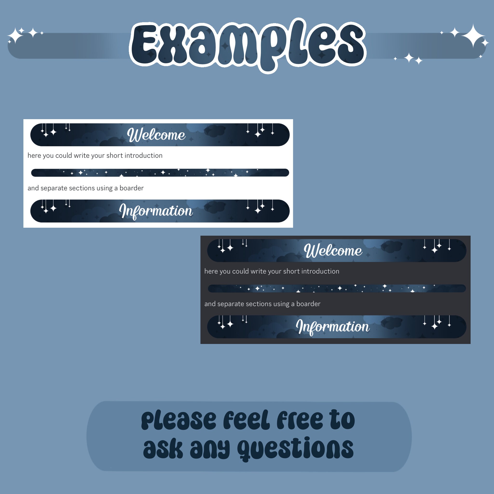 Discord Headers and Dividers Starry Night Theme Cute and Aesthetic ...