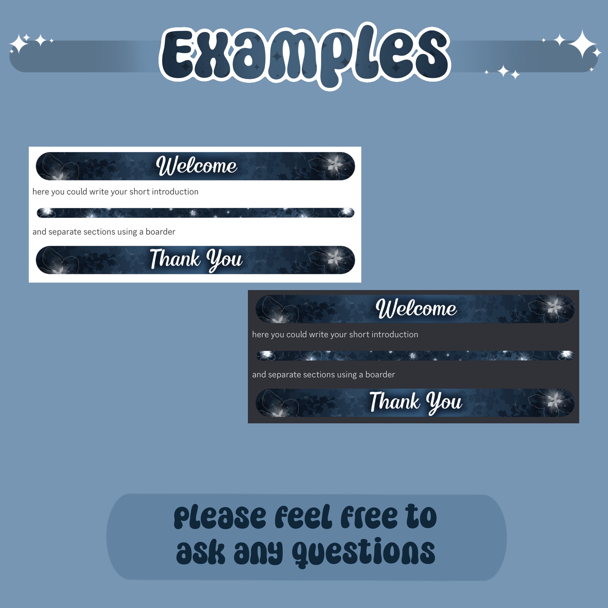 Discord Headers and Dividers Dark Blue Sakura Theme Cute and Aesthetic ...