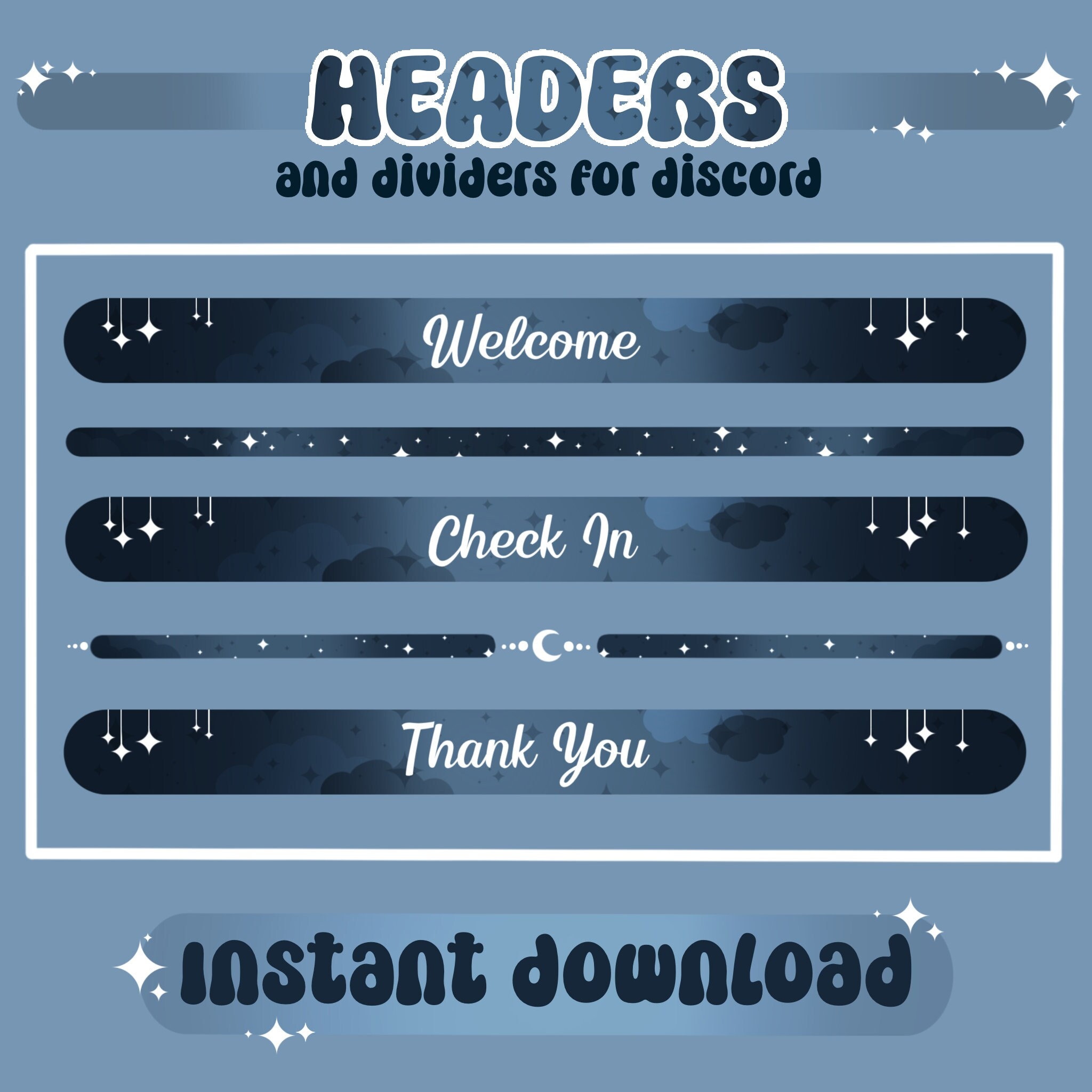 Discord Headers and Dividers Starry Night Theme Cute and Aesthetic ...