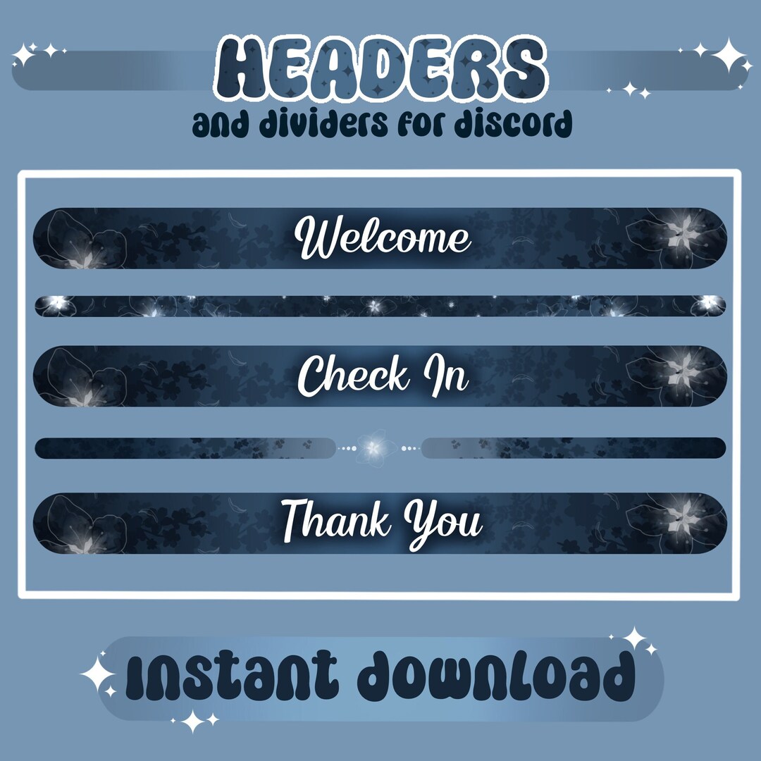Discord Headers and Dividers | Dark Blue Sakura Theme | Cute and ...