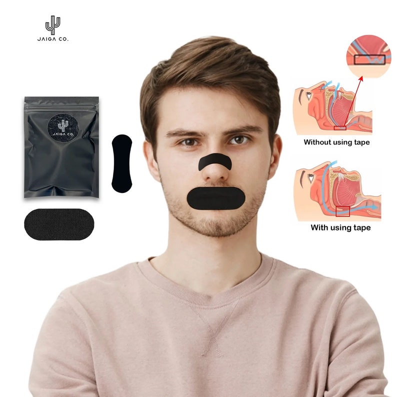 BUNDLE Mouth Tape + Nose Strips for Improved Sleep - Value 2 X 30 Pack ...