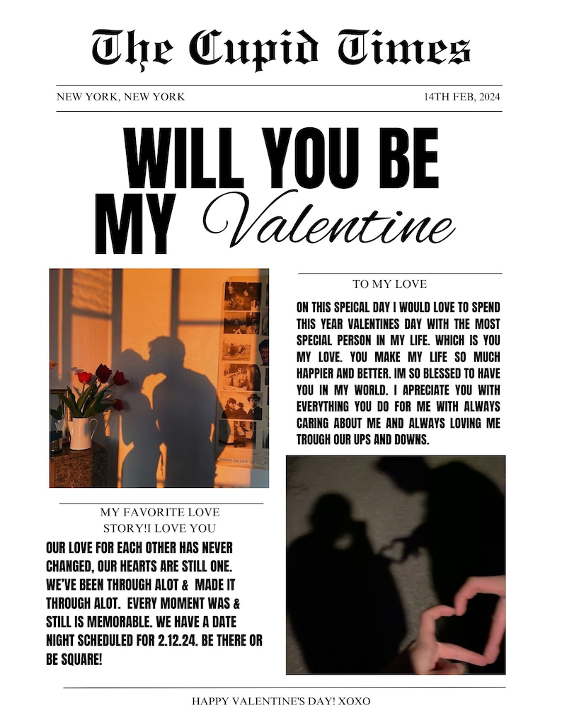 Valentine's Day, Cupid Newspaper Templates - Etsy