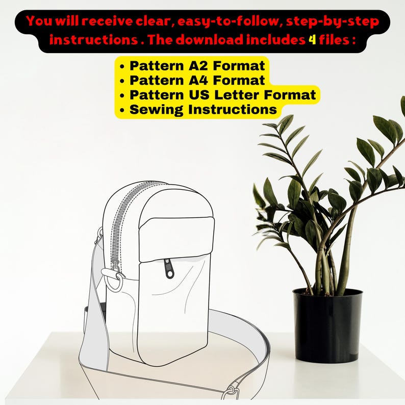 CROSSBODY, Mini Sling Bag Pattern, DIY Travel Bag Sewing Pattern Pdf ...