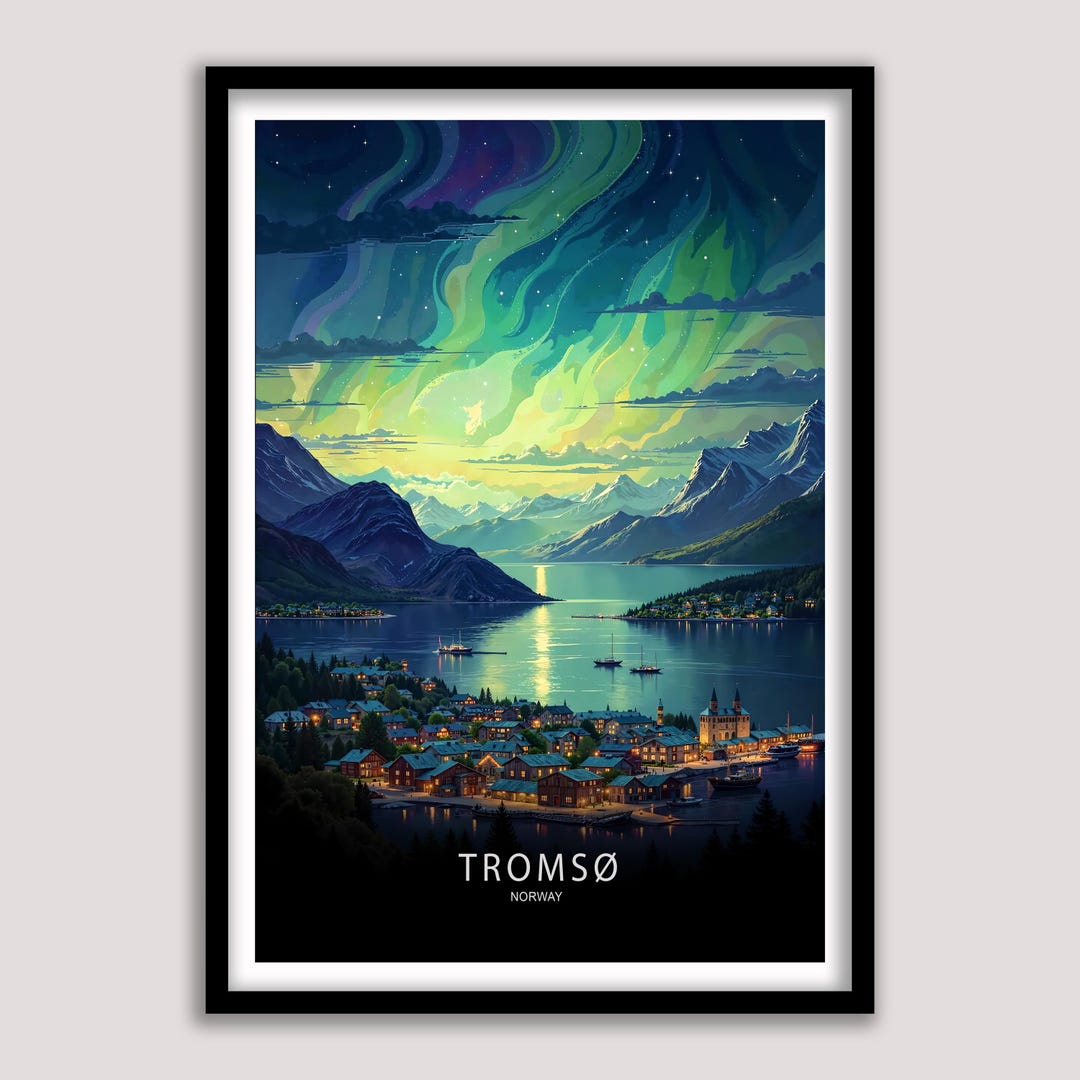 Tromso Norway 3D Detailed Travel Poster Print Wall Art Digital File ...