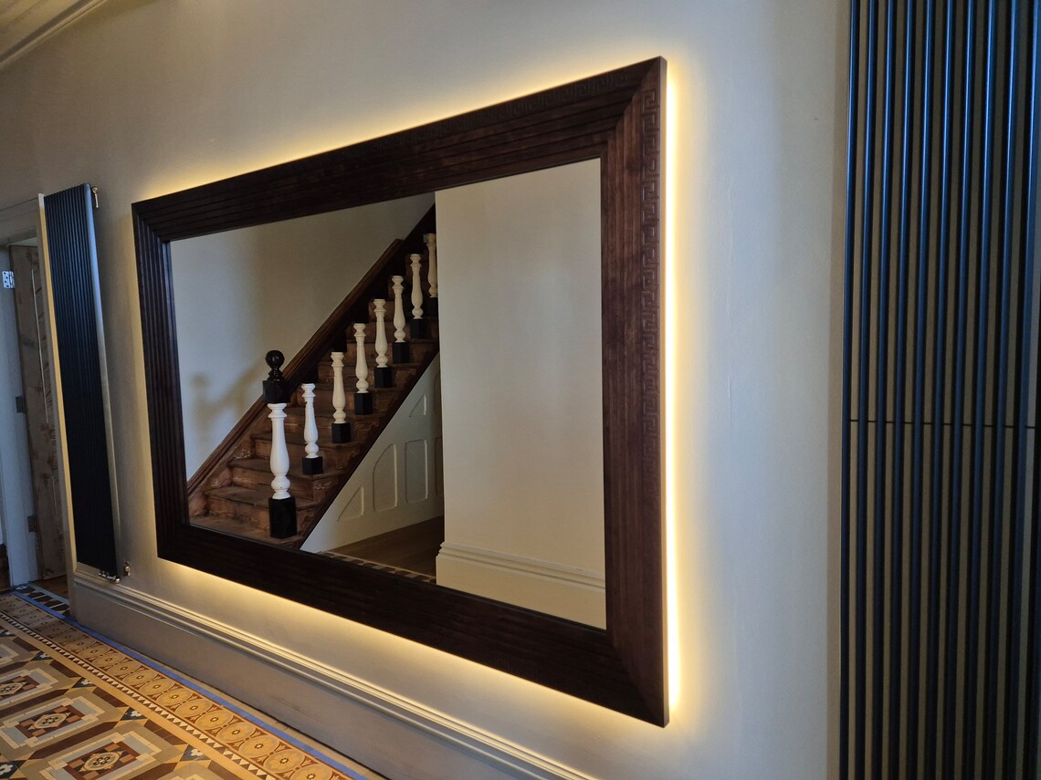 Extra-large Wall Mirror With LED Lights. Made to Order. Custom Designs ...