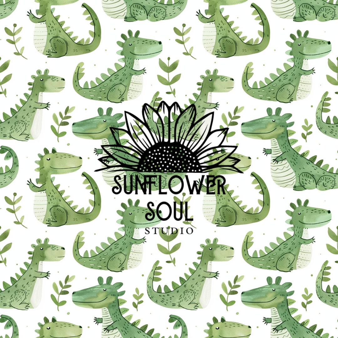 Seamless Repeat Pattern Cute Crocodiles Digital Paper Scrapbook ...