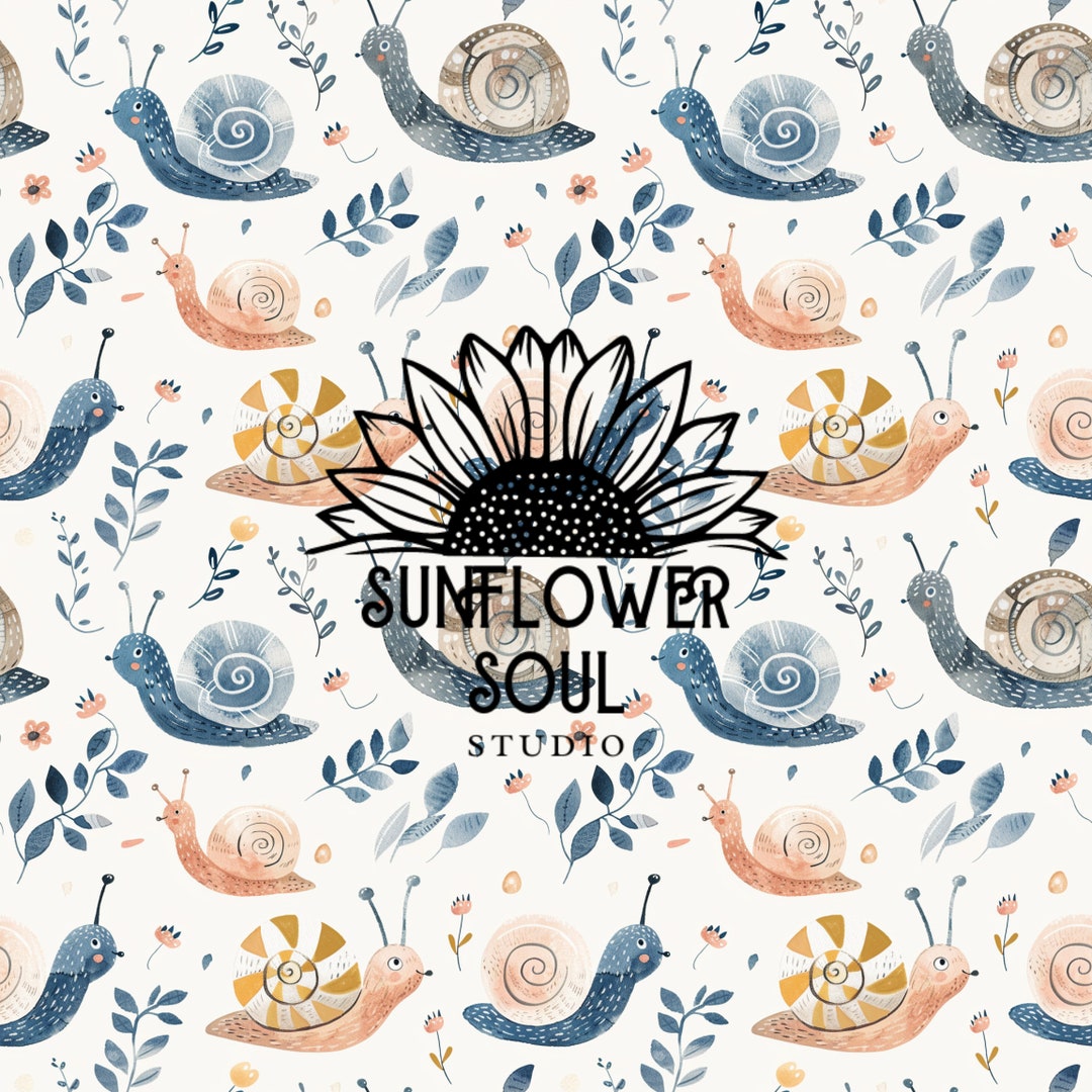 Seamless Repeat Pattern Cute Snails Digital Paper Scrapbook Snail ...