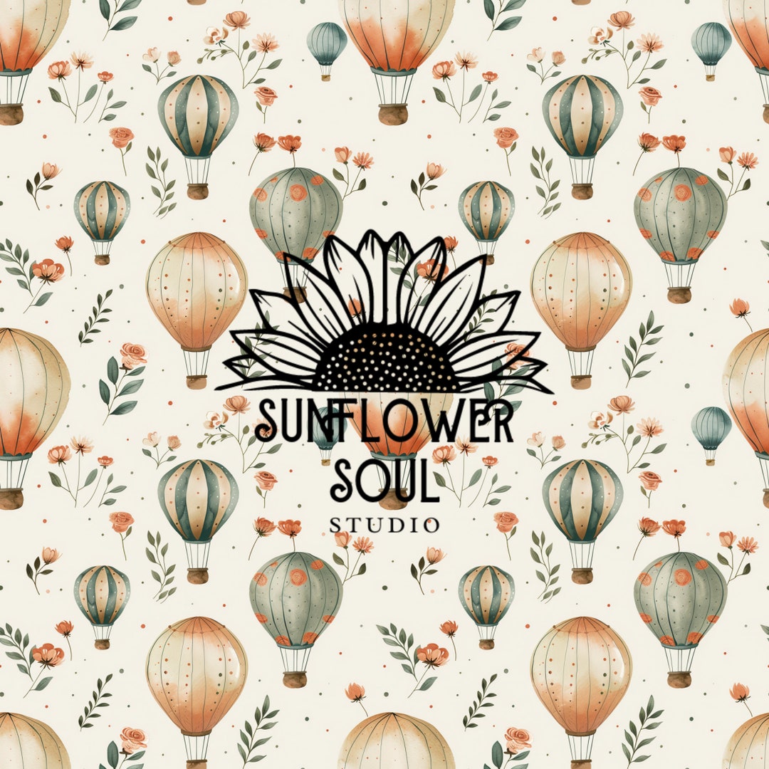 Seamless Repeat Pattern Hot Air Balloon Children Unisex Digital Paper ...