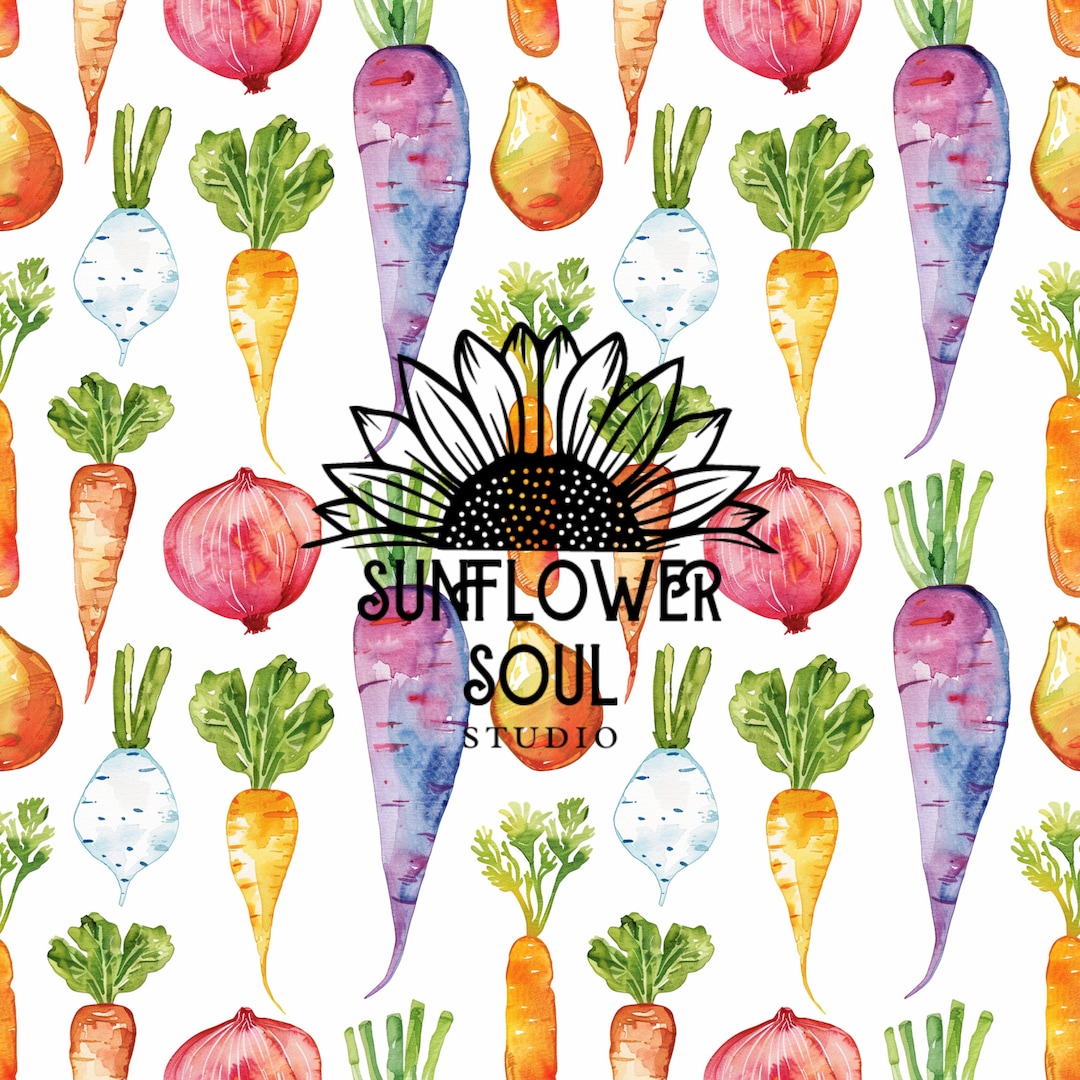 Seamless Repeat Pattern Colorful Vegetables | Digital Paper Scrapbook ...