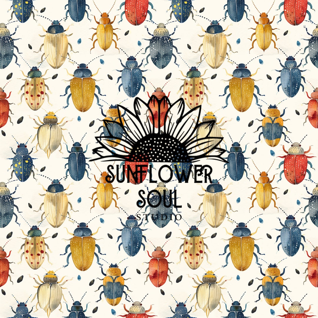 Seamless Pattern Beetles Bugs Repeat Pattern Repeat File Digital ...