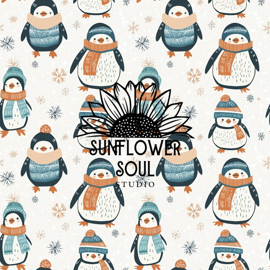 Seamless Repeat Pattern Cute Penguin | Digital Paper Scrapbook ...