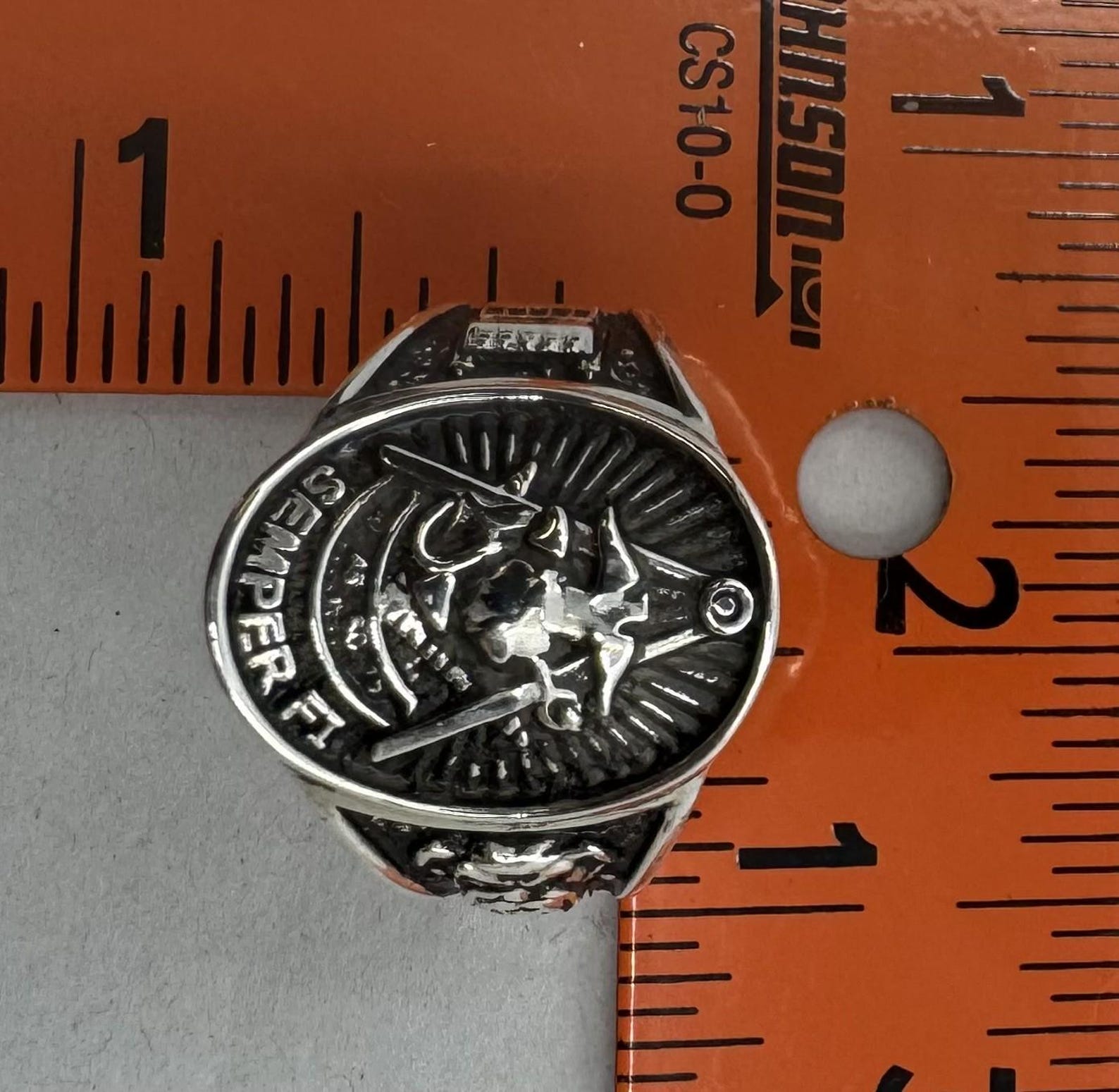 Masonic Marine Past Master Sterling Ring With Tun Tavern and Devil Dog ...