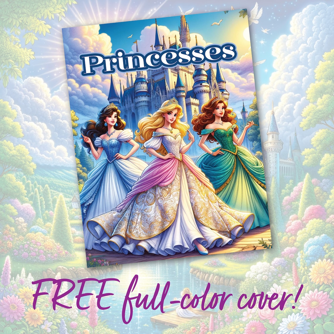 Princess Coloring Book, Princess Coloring Pages, Childrens Coloring ...