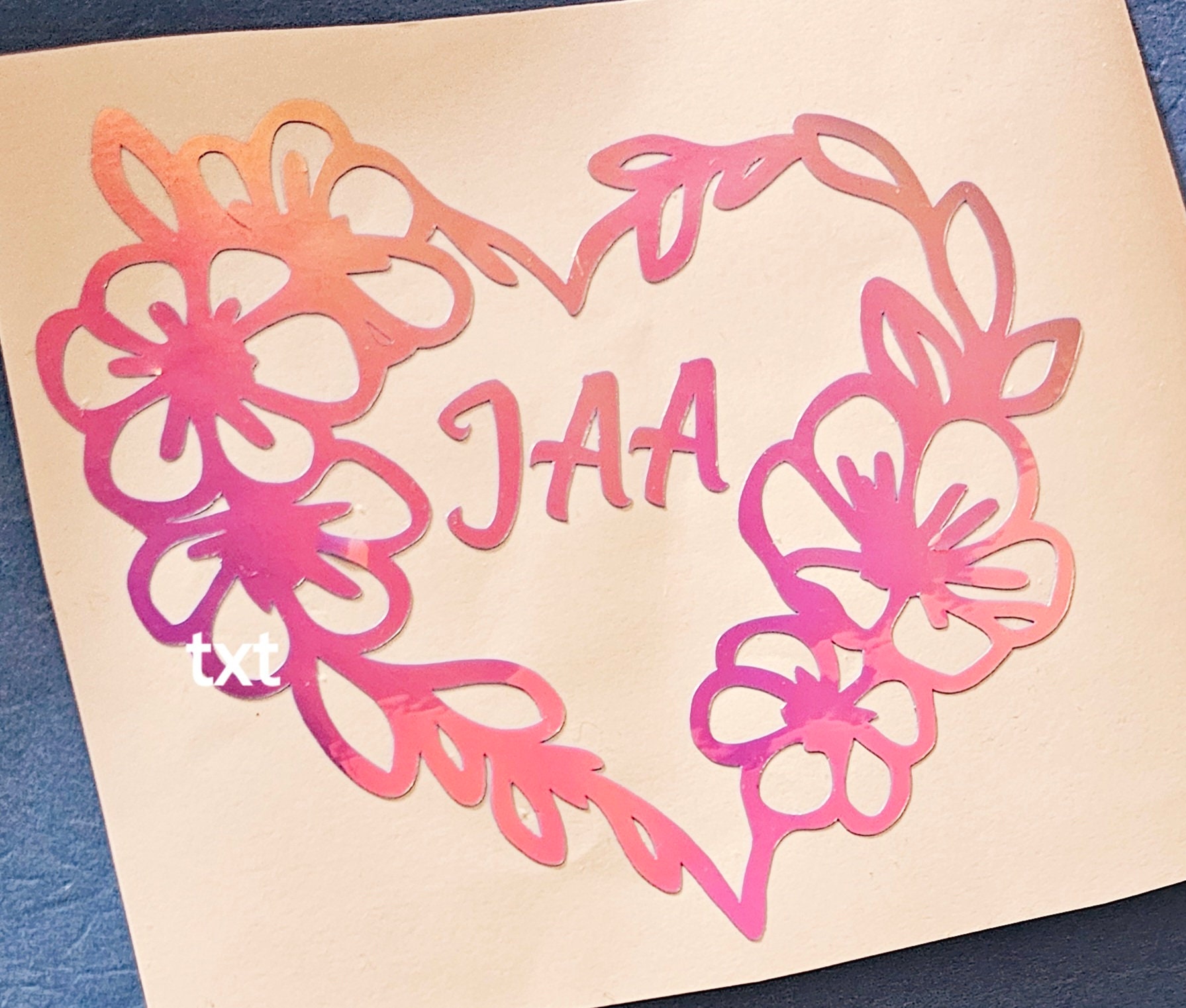 Flower Heart Vinyl Decal - Etsy
