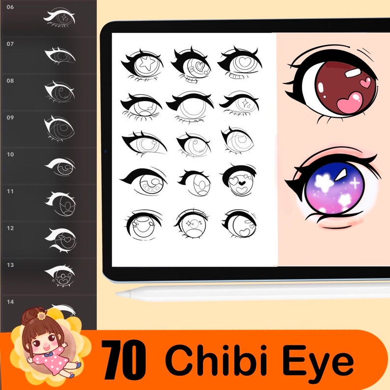 460 Procreate Chibi Stamp Brushes, Procreate Brushes Anime, Manga ...