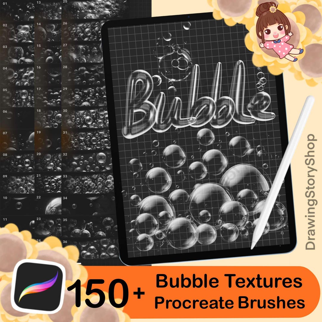 150+ Procreate Bubbles Textures, Procreate Soap Bubbles Brushes ...