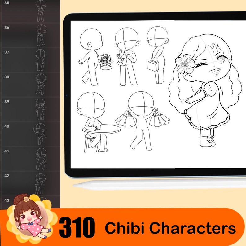 460 Procreate Chibi Stamp Brushes, Procreate Brushes Anime, Manga ...