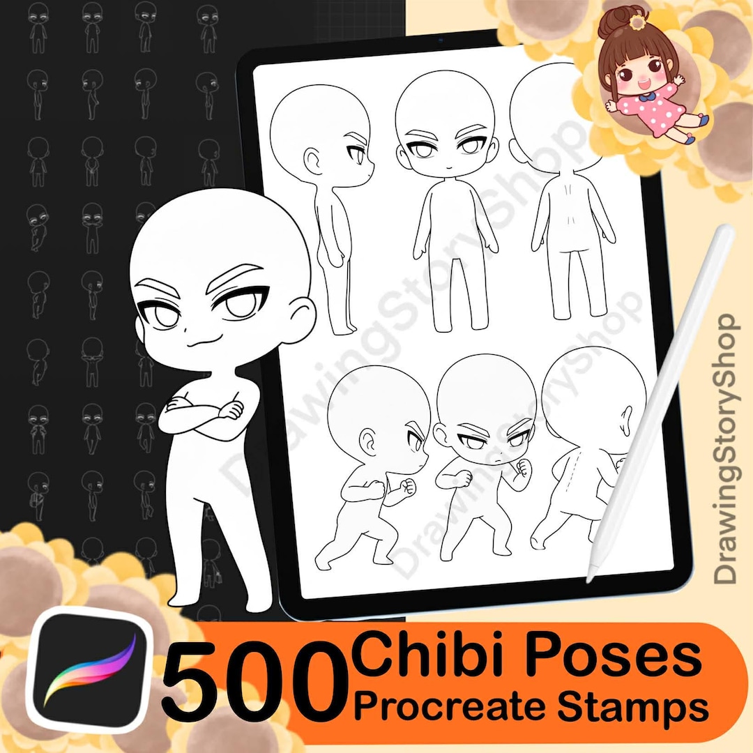 500 poses de personnages masculins chibi, procréer des poses de base ...
