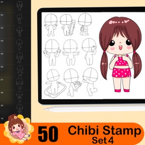 500+ Chibi Stamp Brushes, Chibi Body Guide, Chibi Eye Stamp, Chibi Hair ...