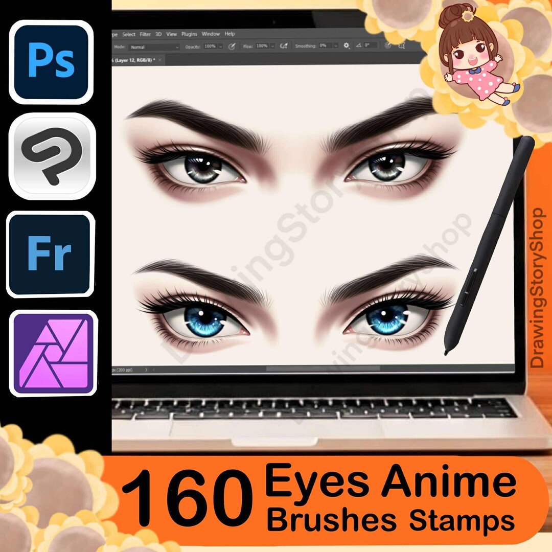 160 Eye Stamps | Eyes Brushes | Photoshop Eye Brushes | Clip Studio ...