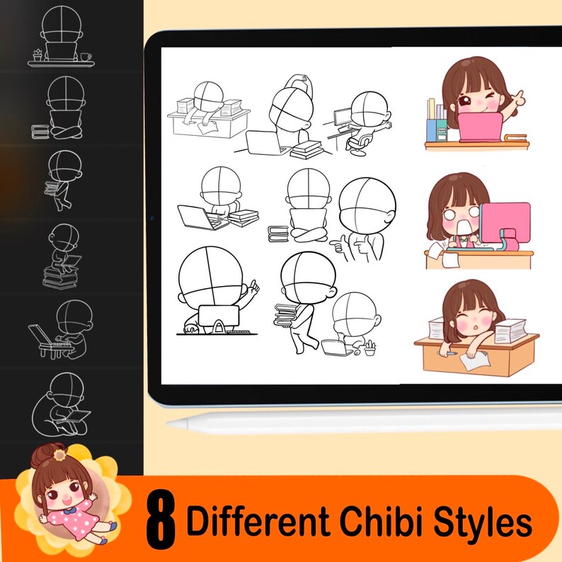 450 Procreate Chibi Stamp Brushes, Chibi Stamps, Chibi Eye Stamps ...
