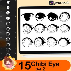 500+ Procreate Chibi Stamp Brushes, Chibi Body Guides,hair Stamps ...