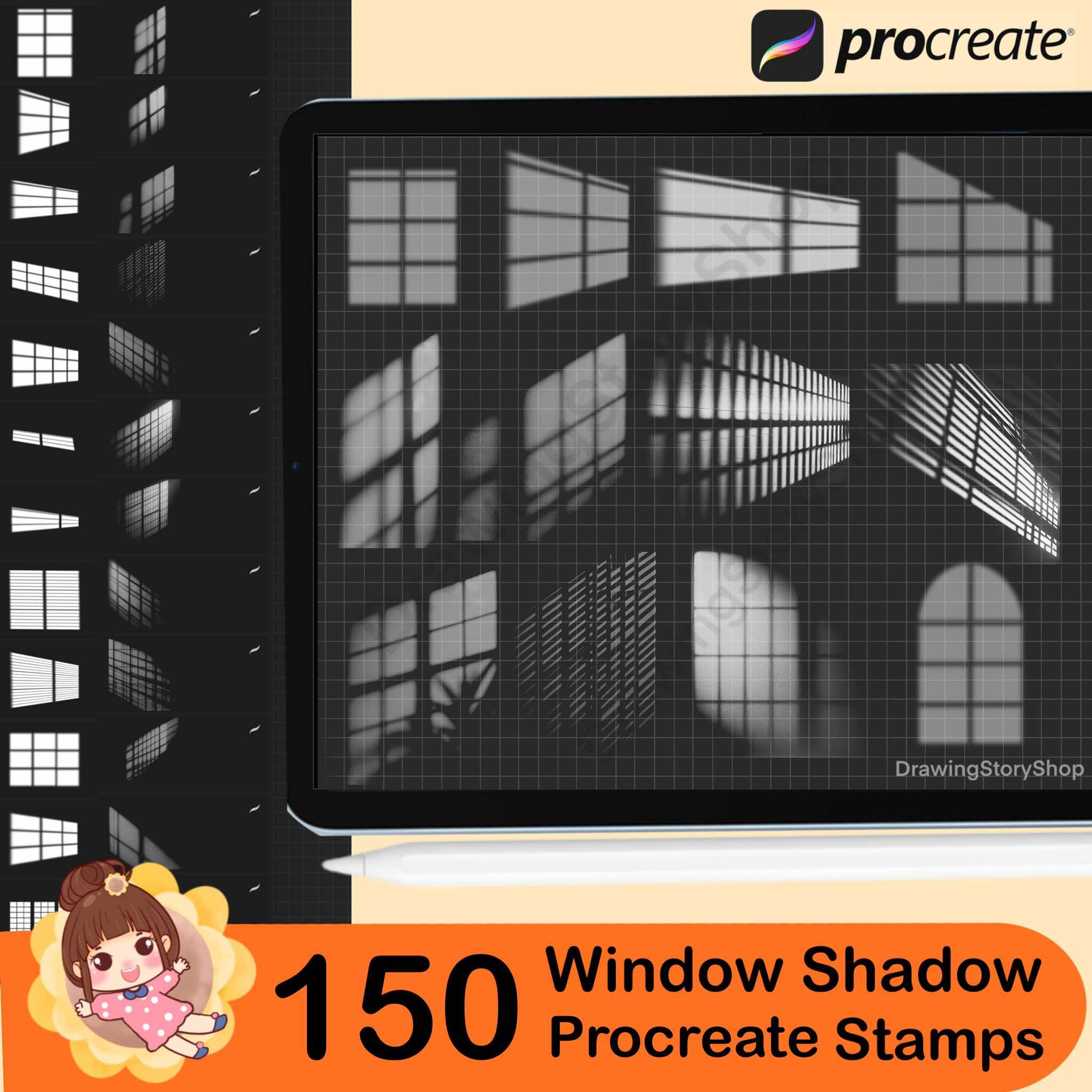 370+ Procreate Windows Light, Windows Shadow, Light Brush Stamps for ...
