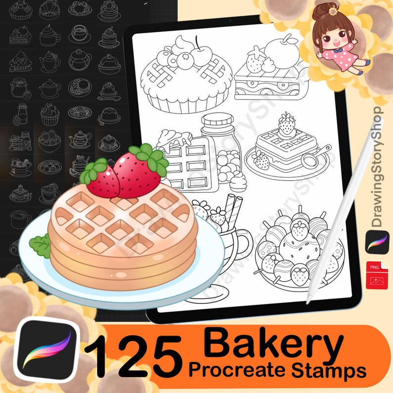 125 Bakery Stamps for Procreate, Procreate Cake Stamps, Procreate ...