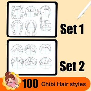 500+ Chibi Stamp Brushes, Chibi Body Guide, Chibi Eye Stamp, Chibi Hair ...