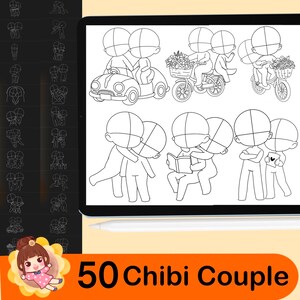 130 Procreate Chibi Couple Stamp,procreate Chibi Poses Stamps, Couple ...