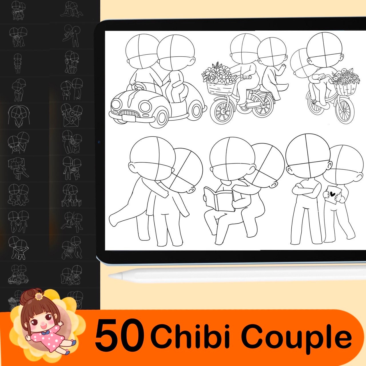 130 Procreate Chibi Couple Stamp,procreate Chibi Poses Stamps, Couple ...