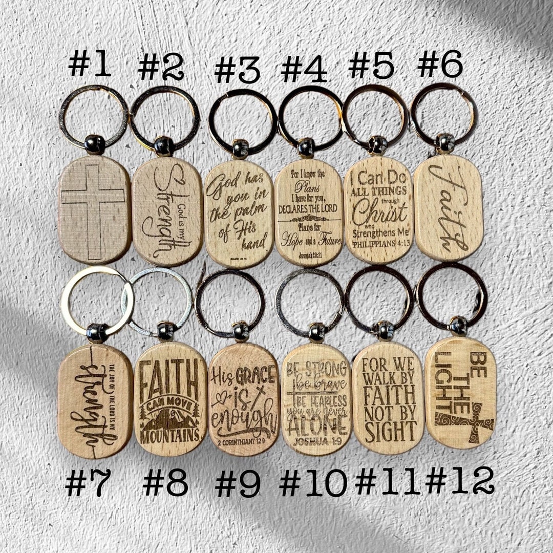 Faith Keychains, Bible Verse Gift, Inspirational Quote Gifts, Custom ...