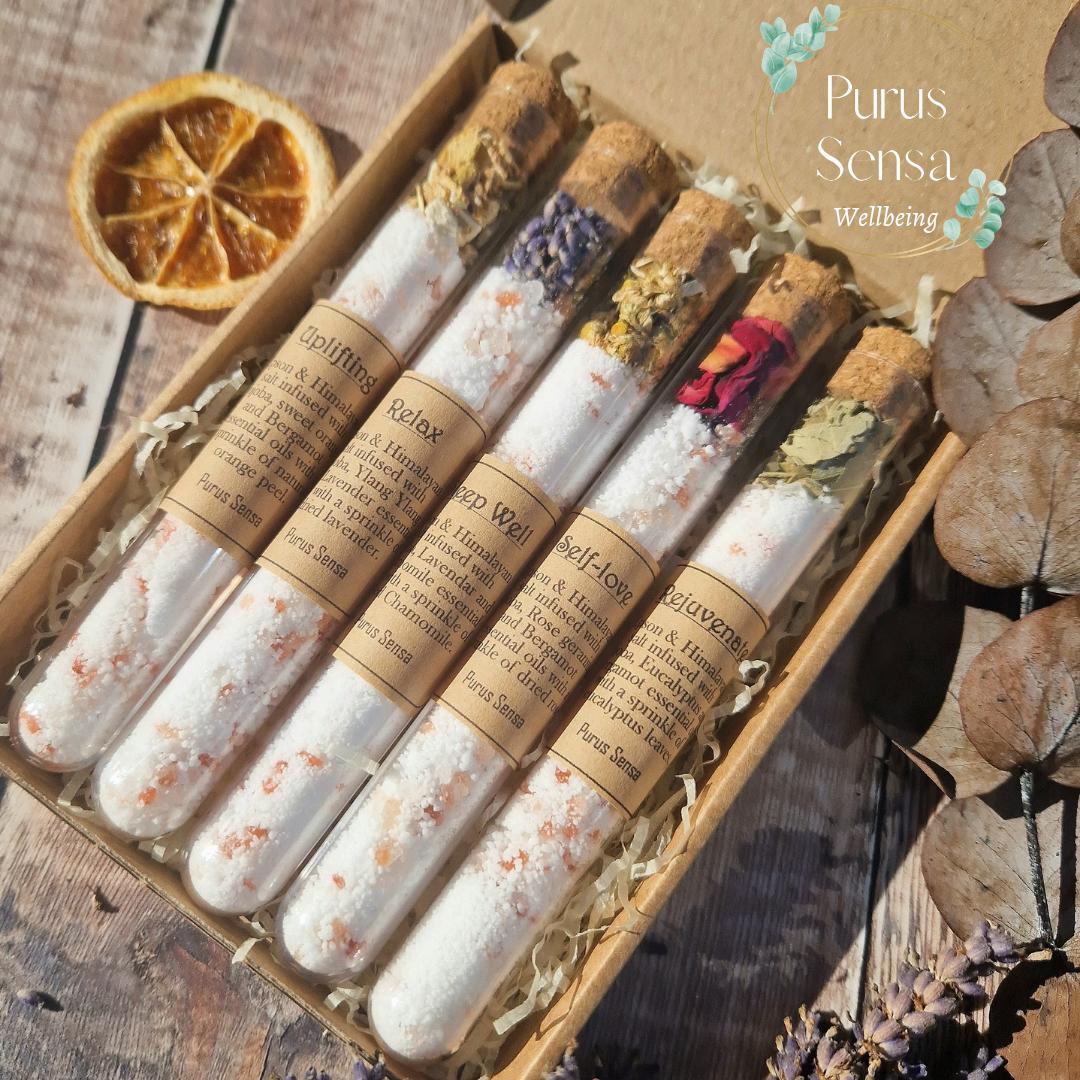Bath Salts. Pamper Gift Set Spa Luxury Essential Oils Dried Flowers ...