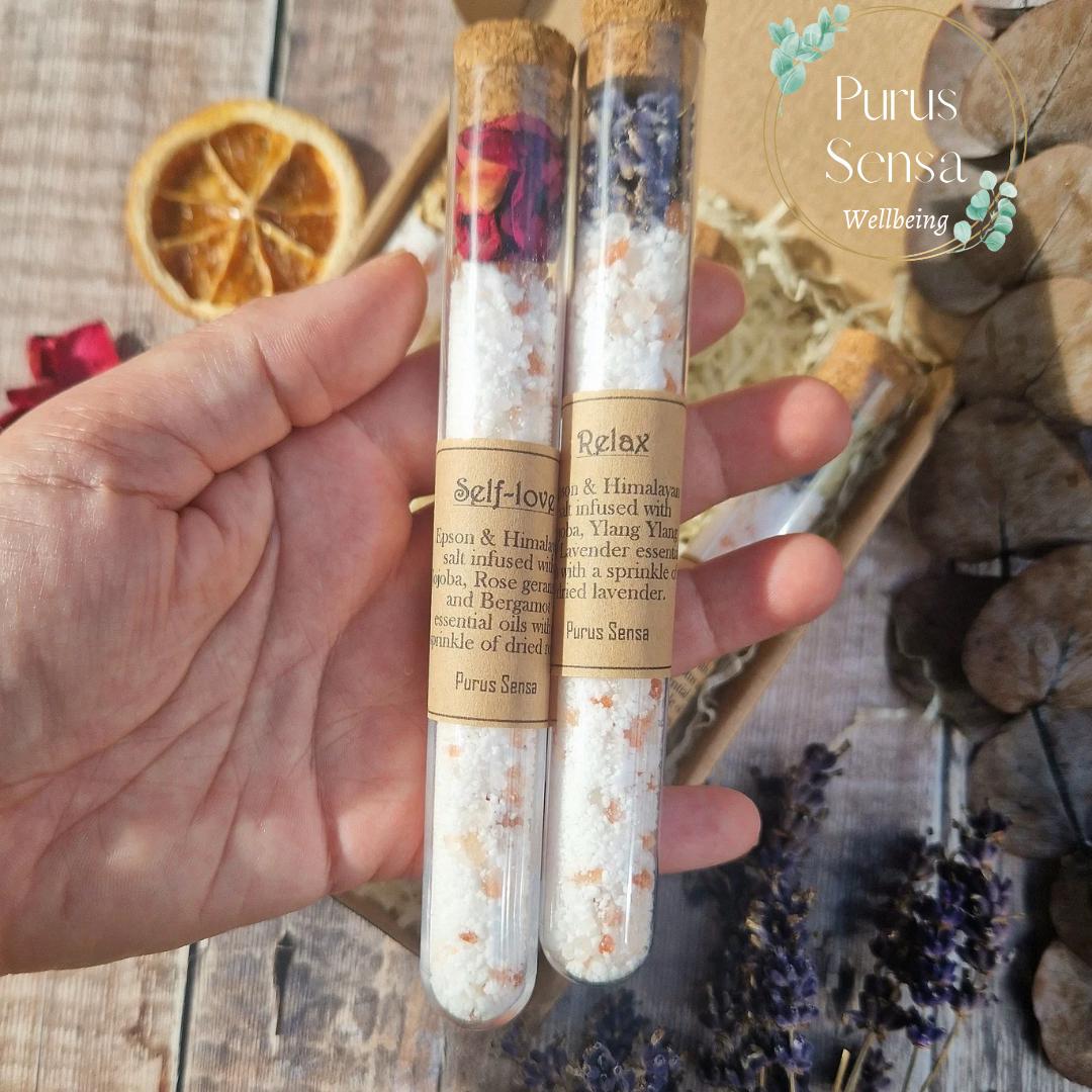 Bath Salts. Pamper Gift Set Spa Luxury Essential Oils Dried Flowers ...