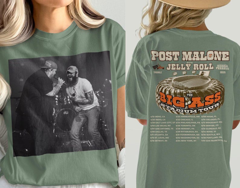 Post Malone Tee, Post Malone Shirt, Post Malone Tour, Big Ass Stadium ...