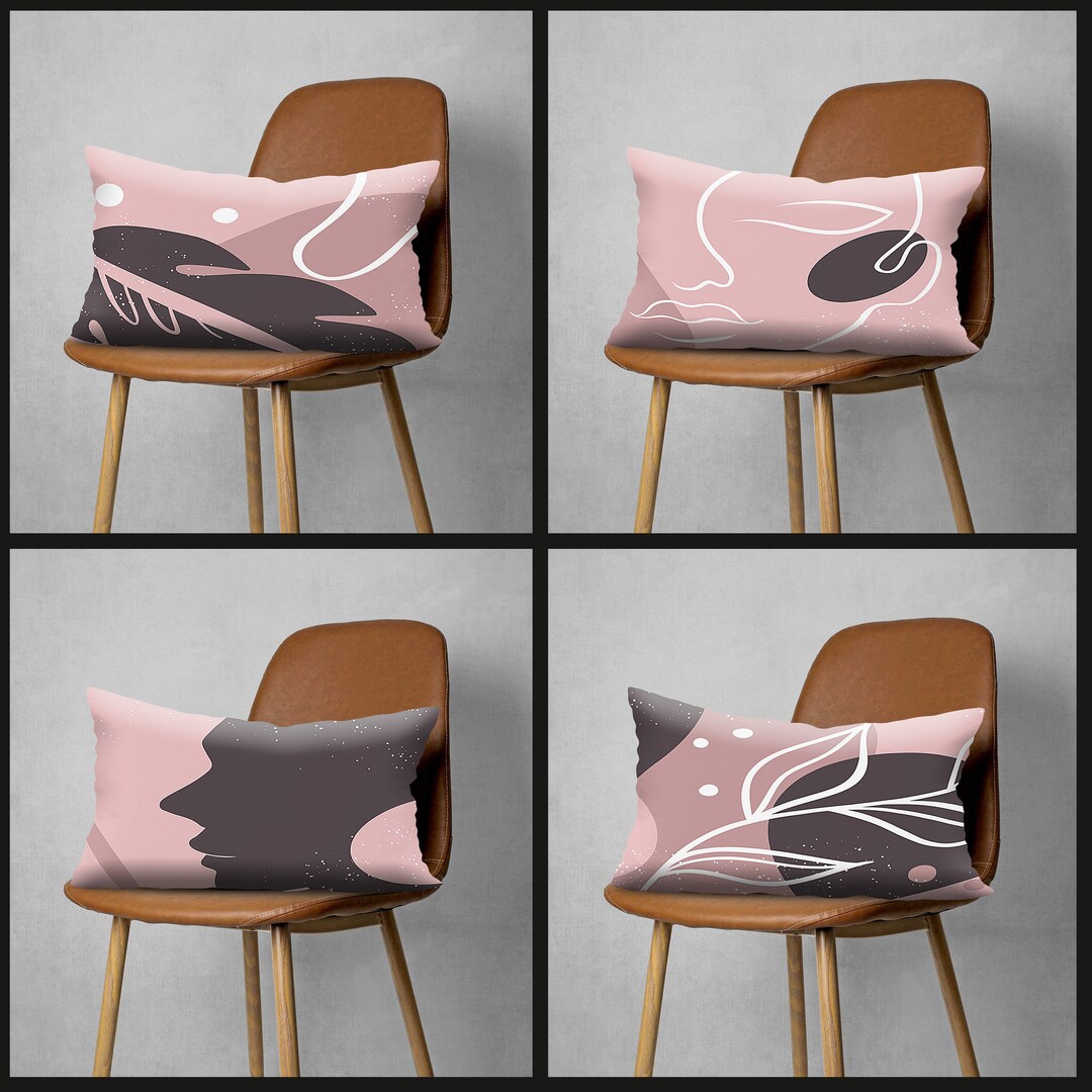 Modern Abstract Pillow Covers, Minimalist Drawings Cushion Cover, Boho ...
