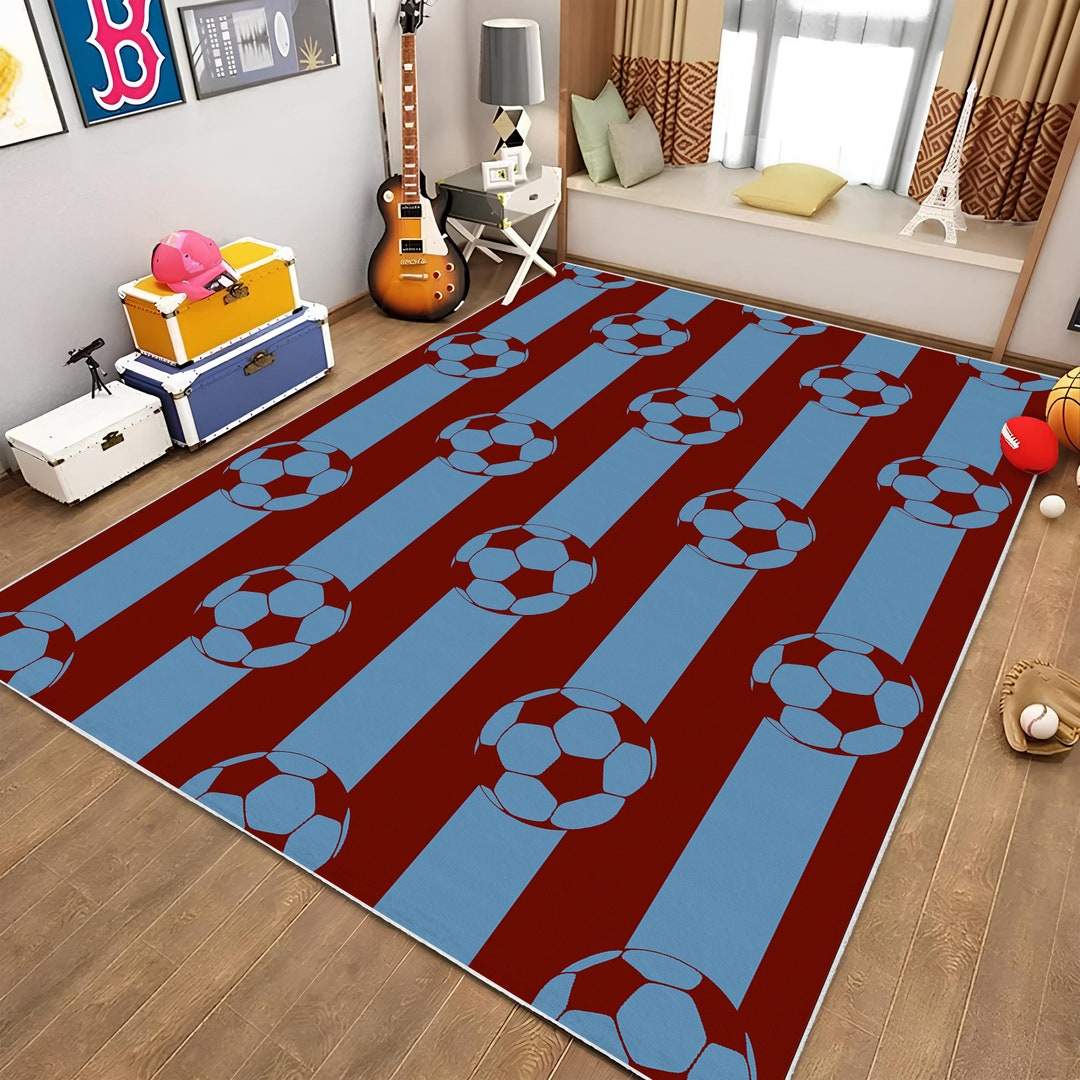 Soccer Ball Pattern Rug, Soccer Ball Pattern Floor Rug, Soccer Ball Rug ...