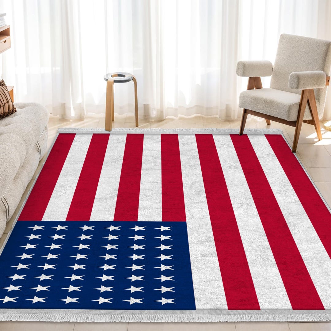American Flag Rug, USA Flag Rug, United States Flag Rug, Living Room ...