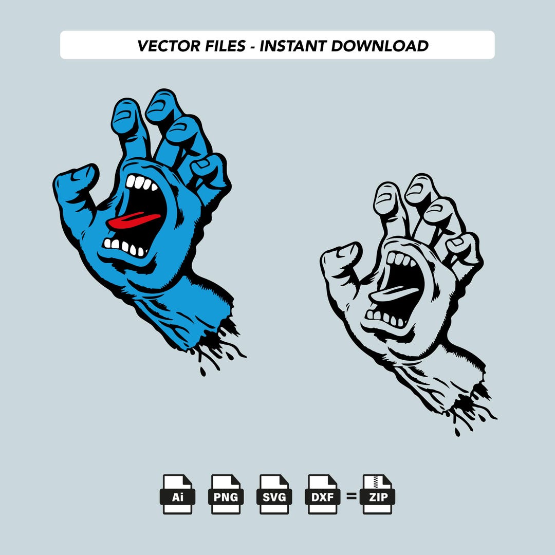 Screaming Hand SVG Cut File Vector for Laser Cnc Digital Download ...