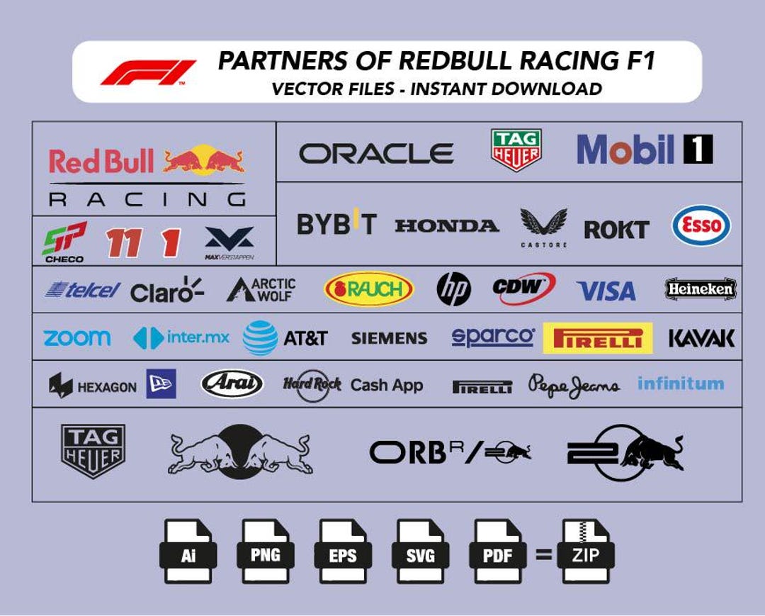 Sponsors Redbull Racing F1, Cc Files, Png, Eps, Svg, Pdf Instant ...
