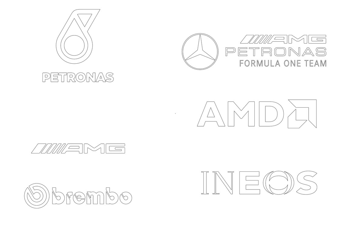 Sponsors Mercedes AMG F1 2024, Instant Digital Download Editable Vector ...